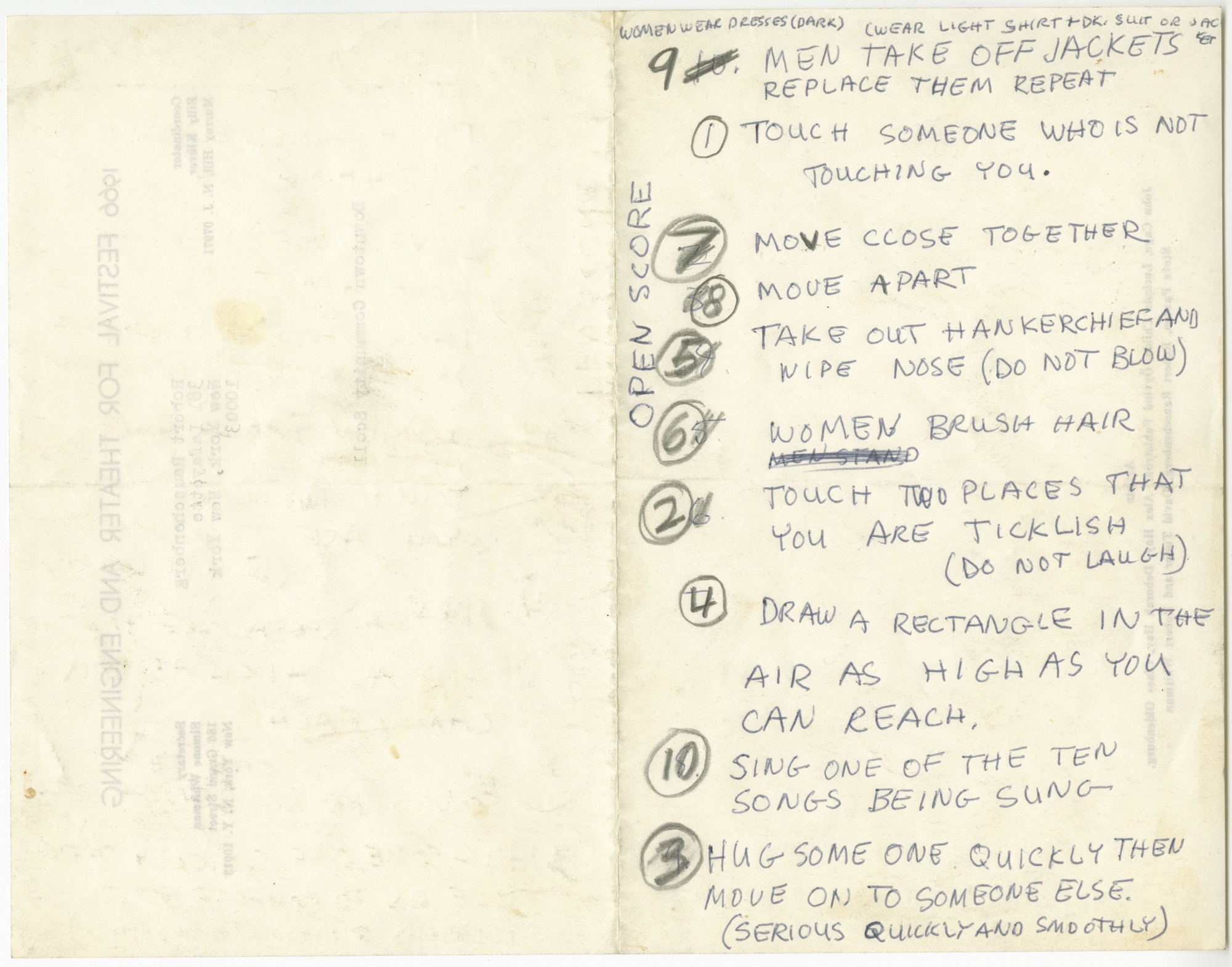 Open Score notes | Robert Rauschenberg Foundation